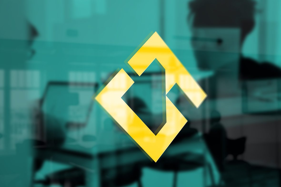 Yellow Office Window Logo Mockup – GraphicsFamily