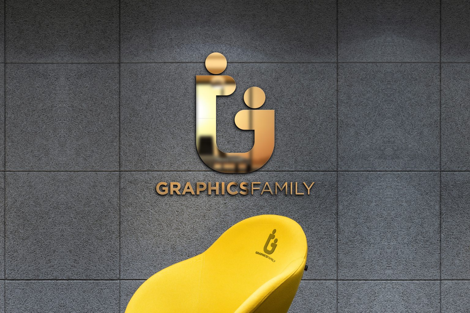 Glass Logo Mockup on Tiles Wall – GraphicsFamily