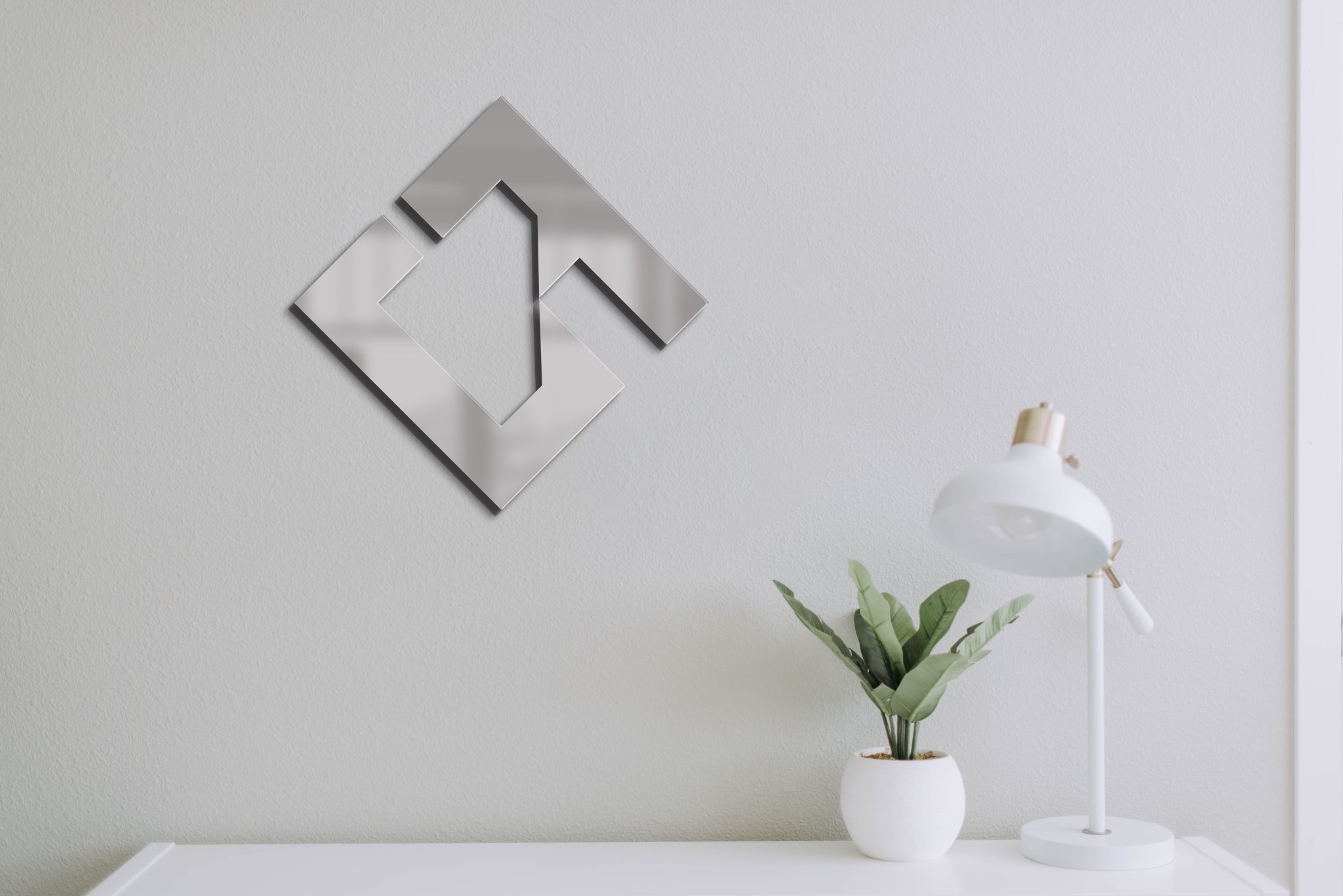 White Desk Office Logo Mockup – GraphicsFamily