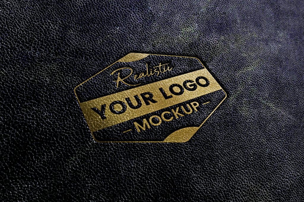 Black Leather Stamping Logo Mockup – GraphicsFamily