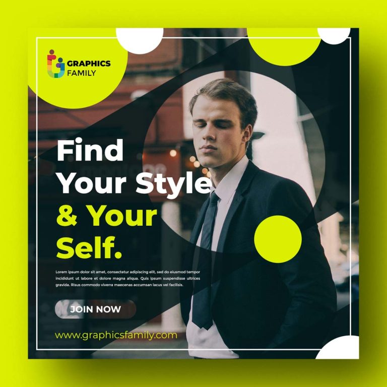 Fashion for Men Social Media Post Design Template – GraphicsFamily