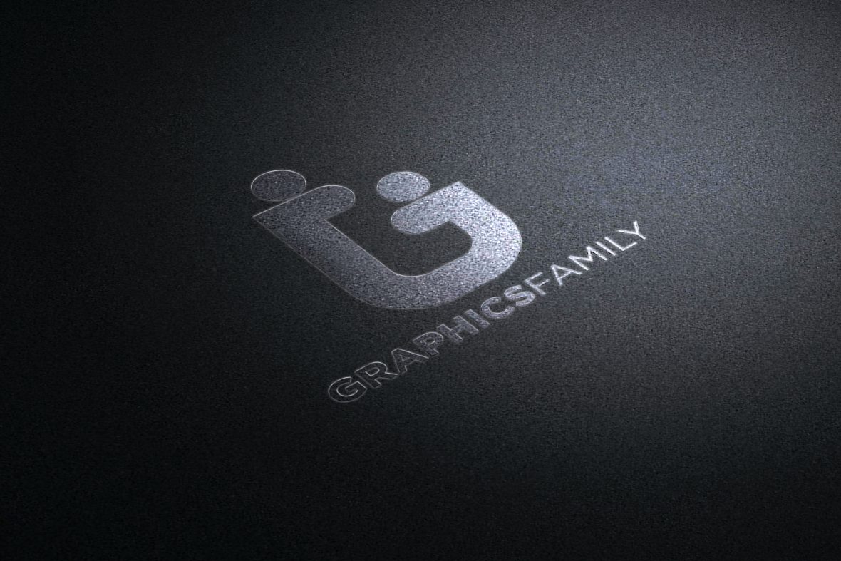 Logo Mockup on Black Background Texture – GraphicsFamily
