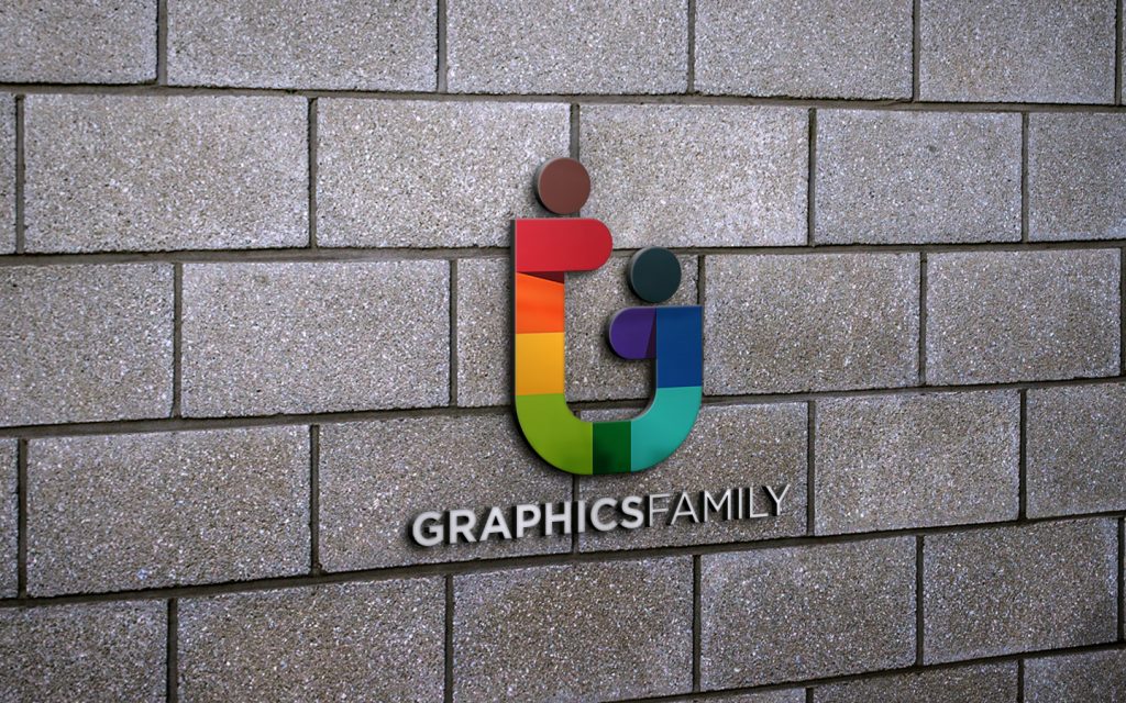 Logo Mockup on Gray Concrete Wall Bricks – GraphicsFamily