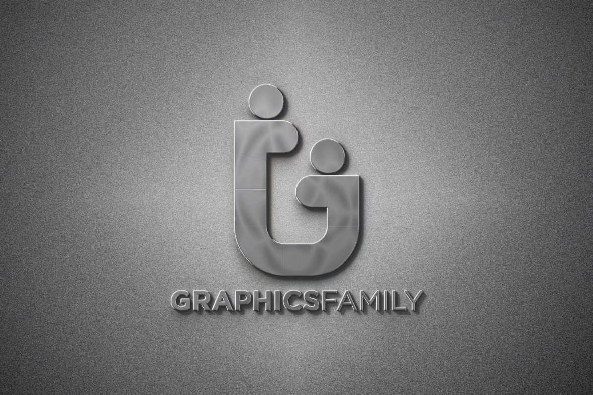 Silver Gray Metallic Logo Mockup – GraphicsFamily