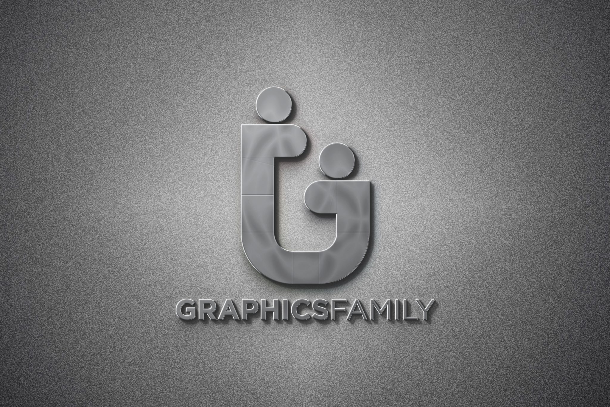 Silver Gray Metallic Logo Mockup – GraphicsFamily