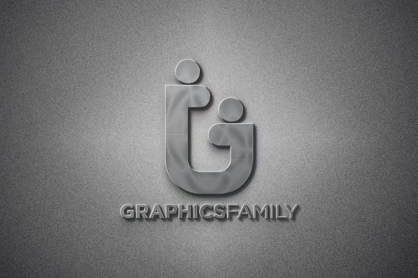 Silver Gray Metallic Logo Mockup – GraphicsFamily