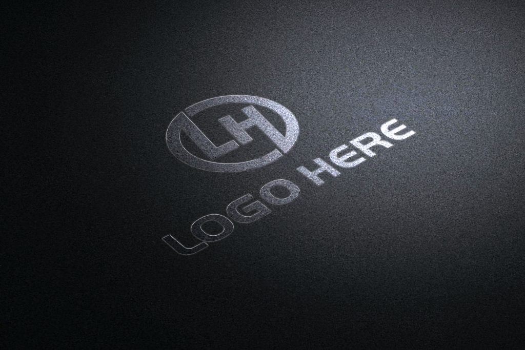 Logo Mockup on Black Background Texture – GraphicsFamily