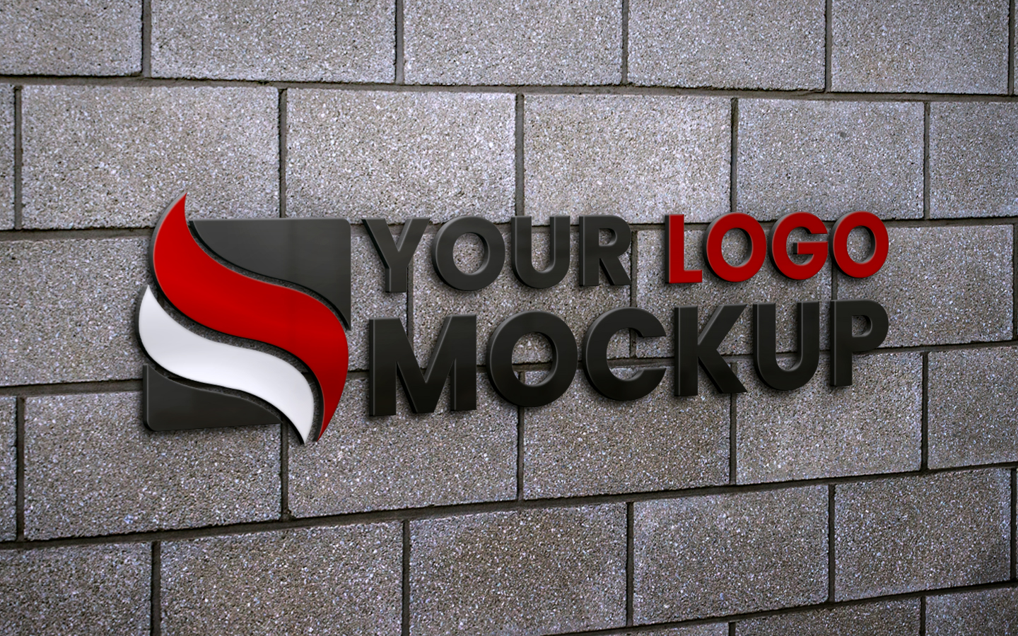 Logo Mockup on Gray Concrete Wall Bricks – GraphicsFamily