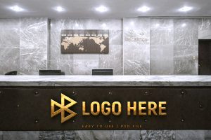 Office Reception 3D Logo Mockup – GraphicsFamily