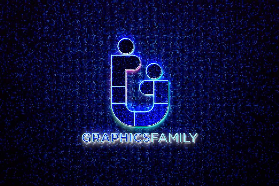 Pixel Pattern Logo Mockup – GraphicsFamily