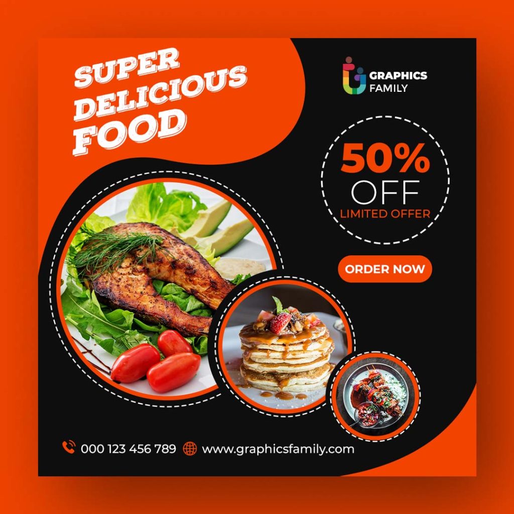 Social Media Restaurant Template Design – GraphicsFamily