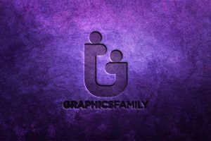 Logo Mockup on Dark Purple Background – GraphicsFamily