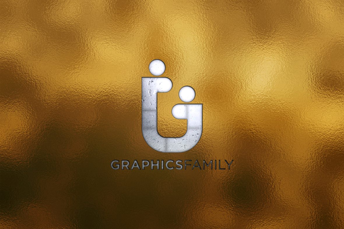 Logo Mockup on Golden Texture Background – GraphicsFamily