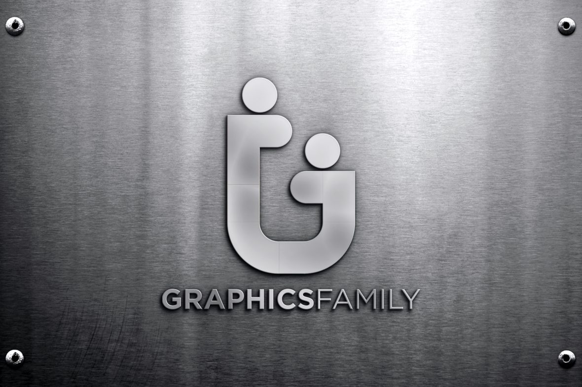Stainless Steel Logo Mockup – GraphicsFamily