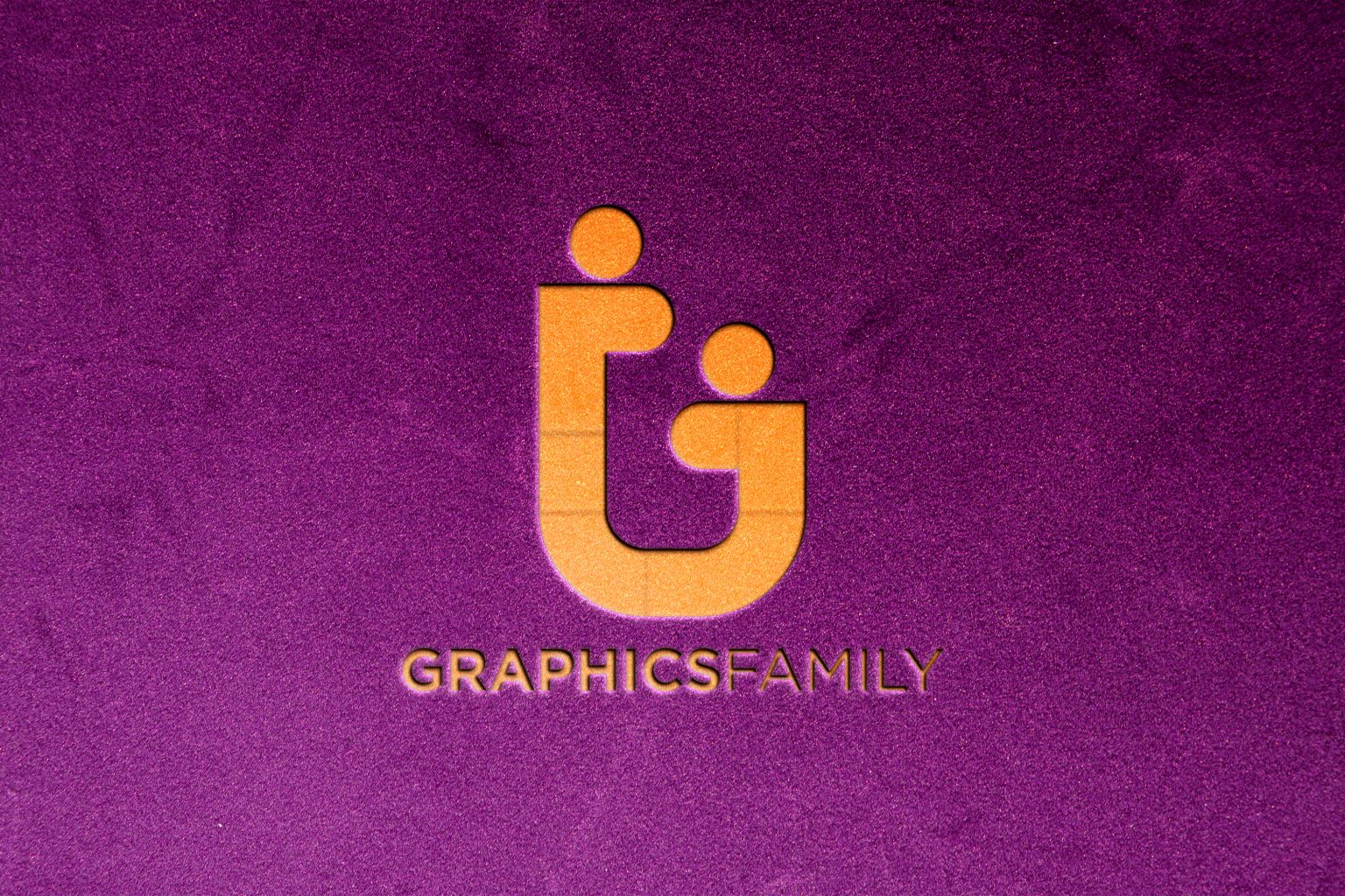 Yellow Logo Mockup on Violet Background – GraphicsFamily