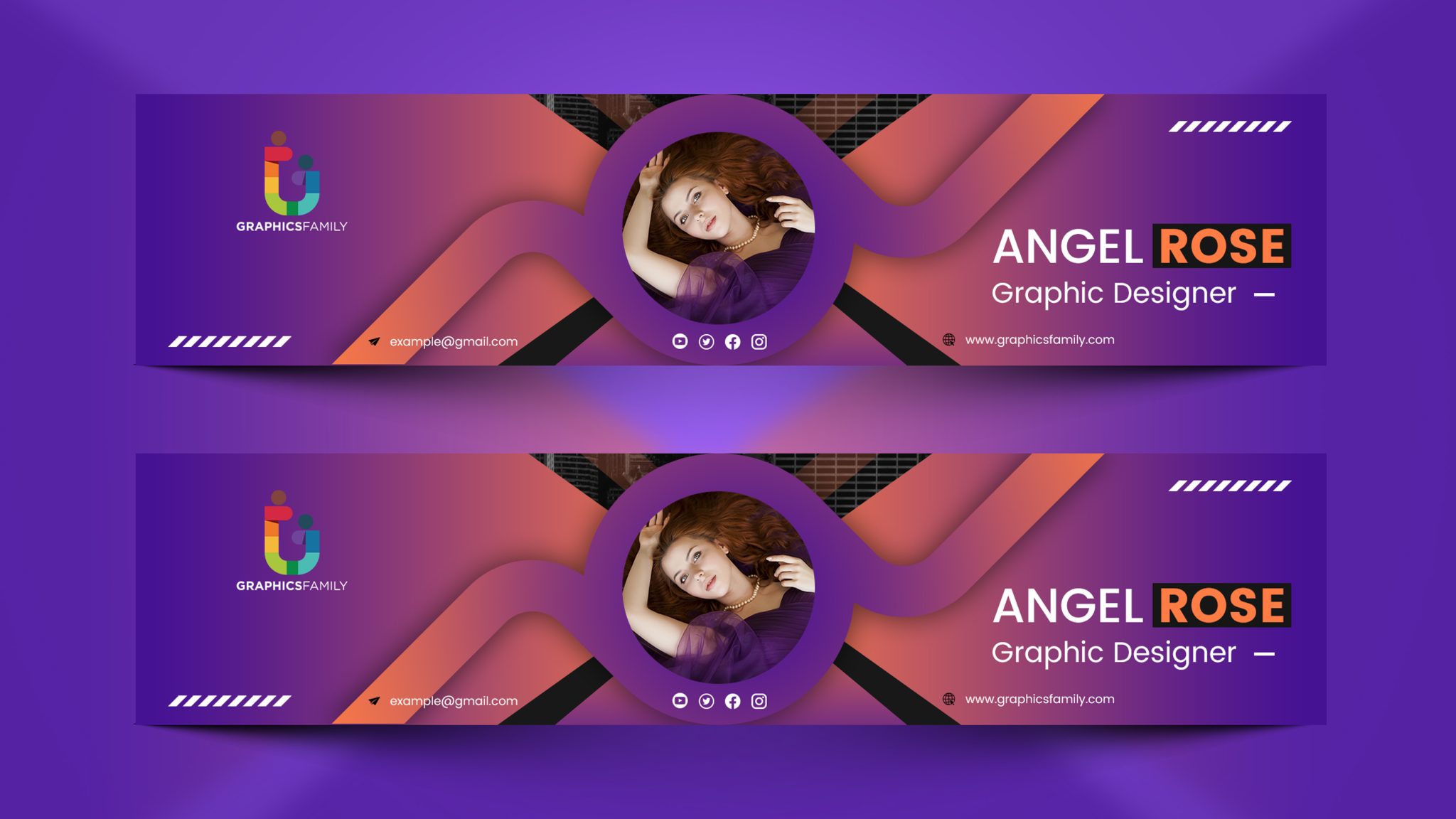 Gradient YouTube Channel Art Design – GraphicsFamily