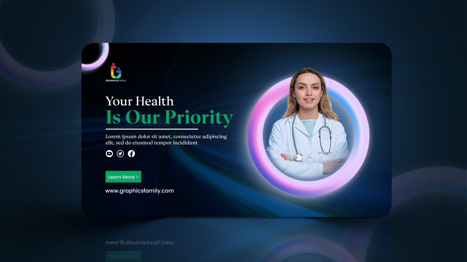 Health And Medical Promotion Website Banner Design – GraphicsFamily