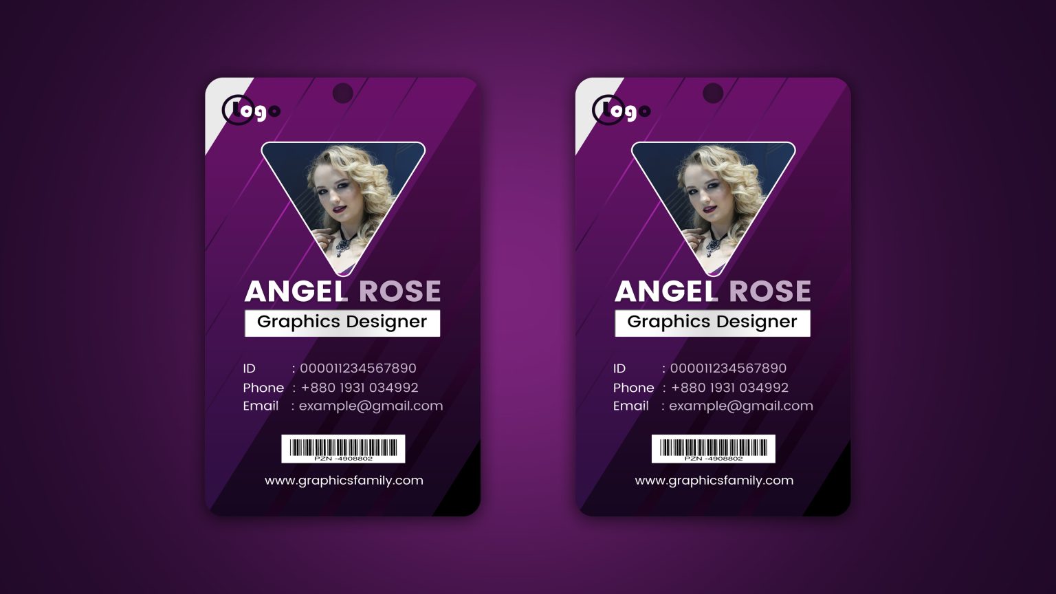 Modern Id Card Design with Purple Color – GraphicsFamily