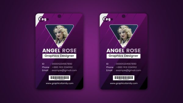 Modern Id Card Design with Purple Color – GraphicsFamily