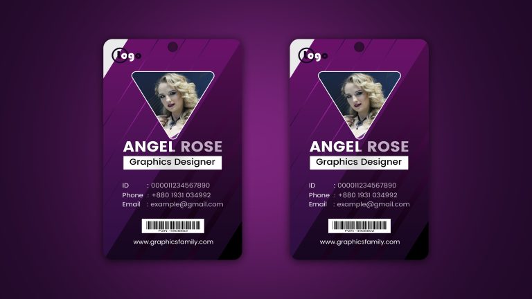 Modern Id Card Design with Purple Color – GraphicsFamily