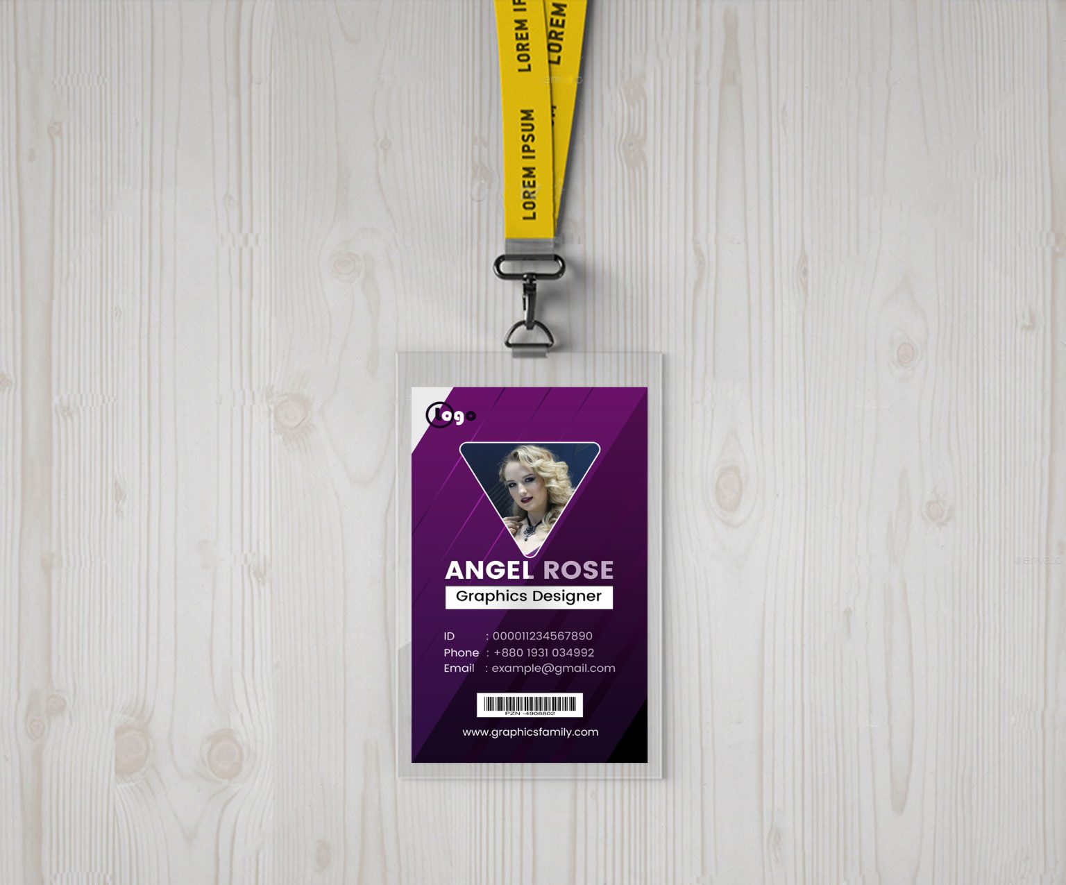 Modern Id Card Design with Purple Color – GraphicsFamily