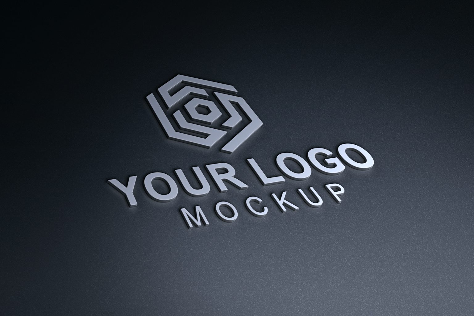 3D Metallic Logo Mockup On Dark Surface Background – GraphicsFamily