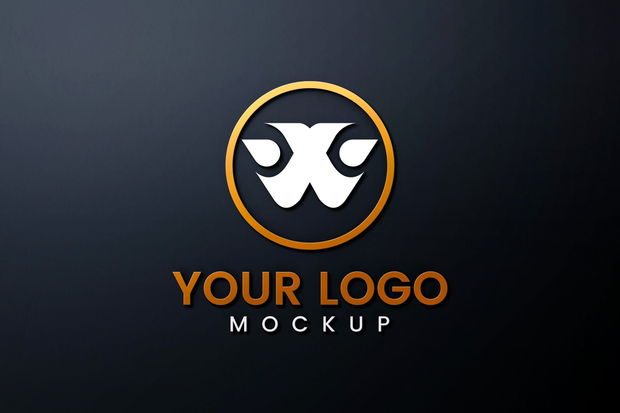 Elegant minimalist Logo Mockup on Dark Background – GraphicsFamily