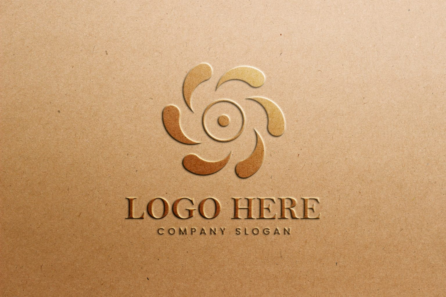 Embossed Gold Logo Mockup on Craft Paper – GraphicsFamily