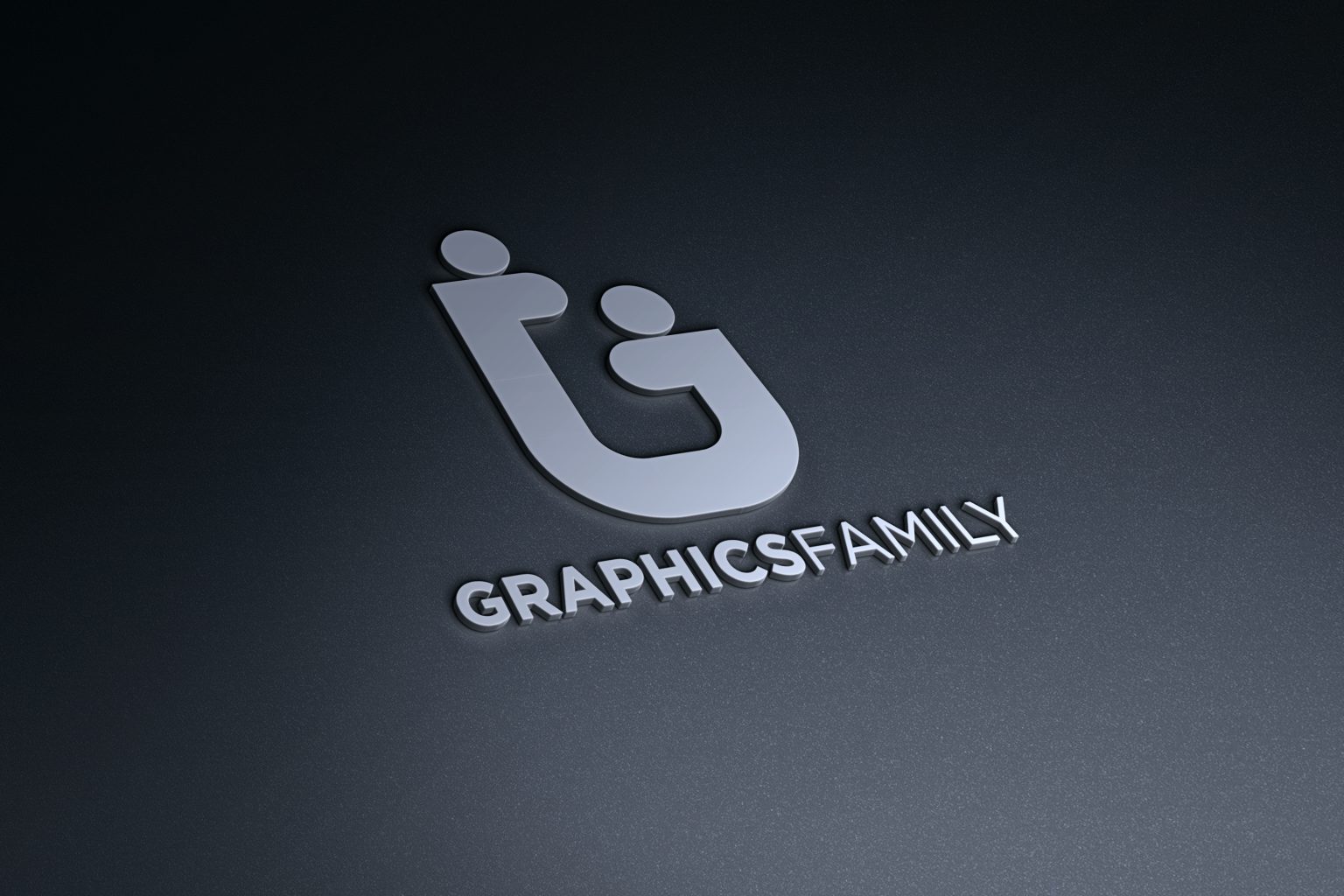 3D Metallic Logo Mockup On Dark Surface Background – GraphicsFamily