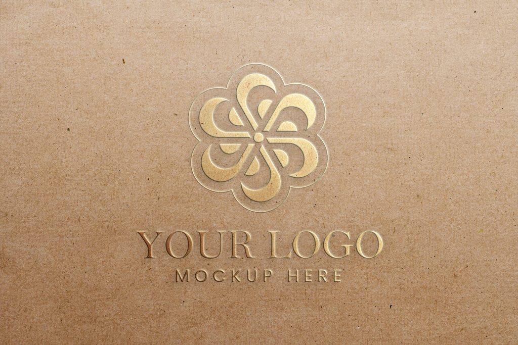 Gold Foil Logo Mockup on Craft Paper – GraphicsFamily