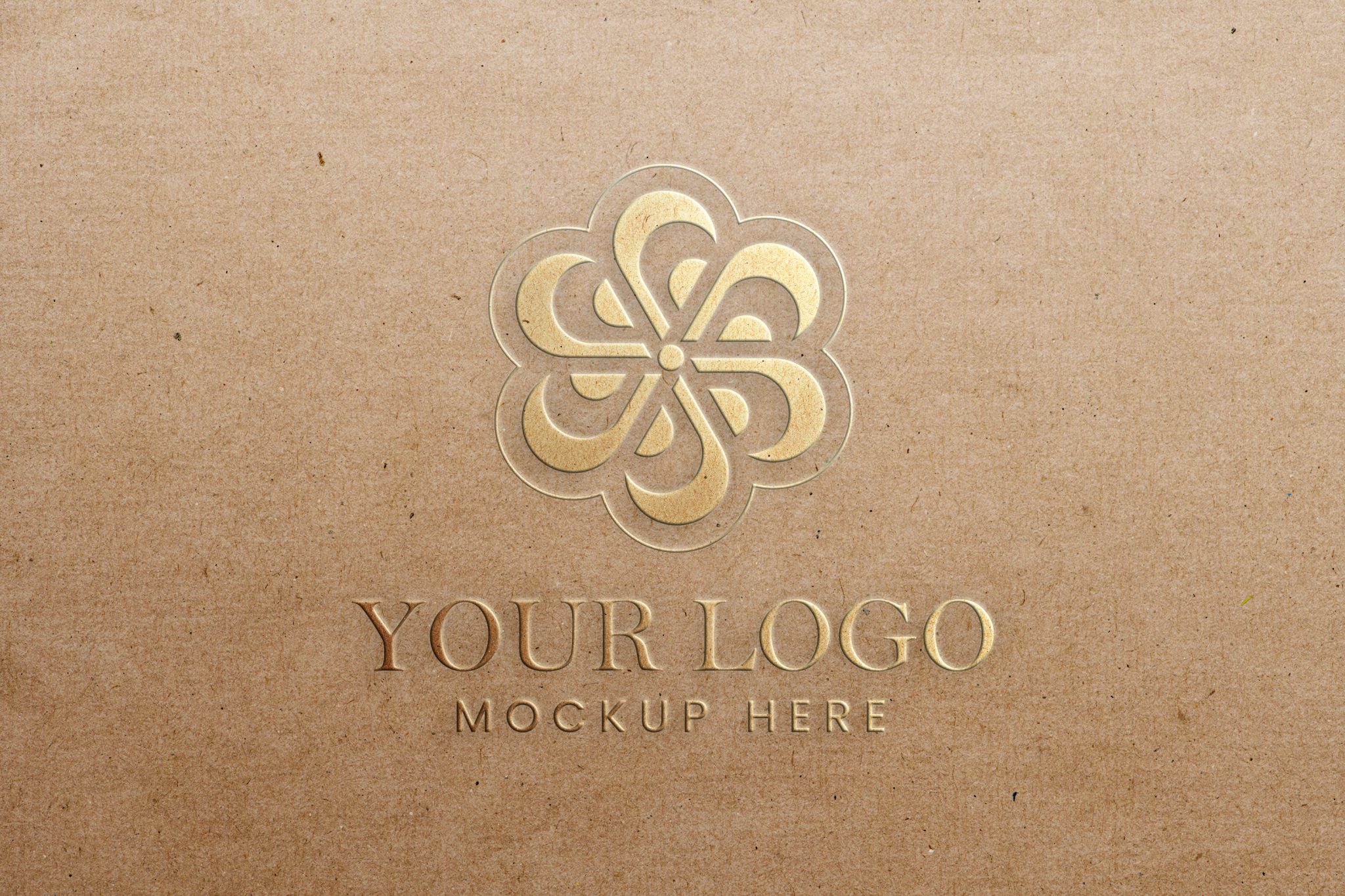 Gold Foil Logo Mockup on Craft Paper – GraphicsFamily