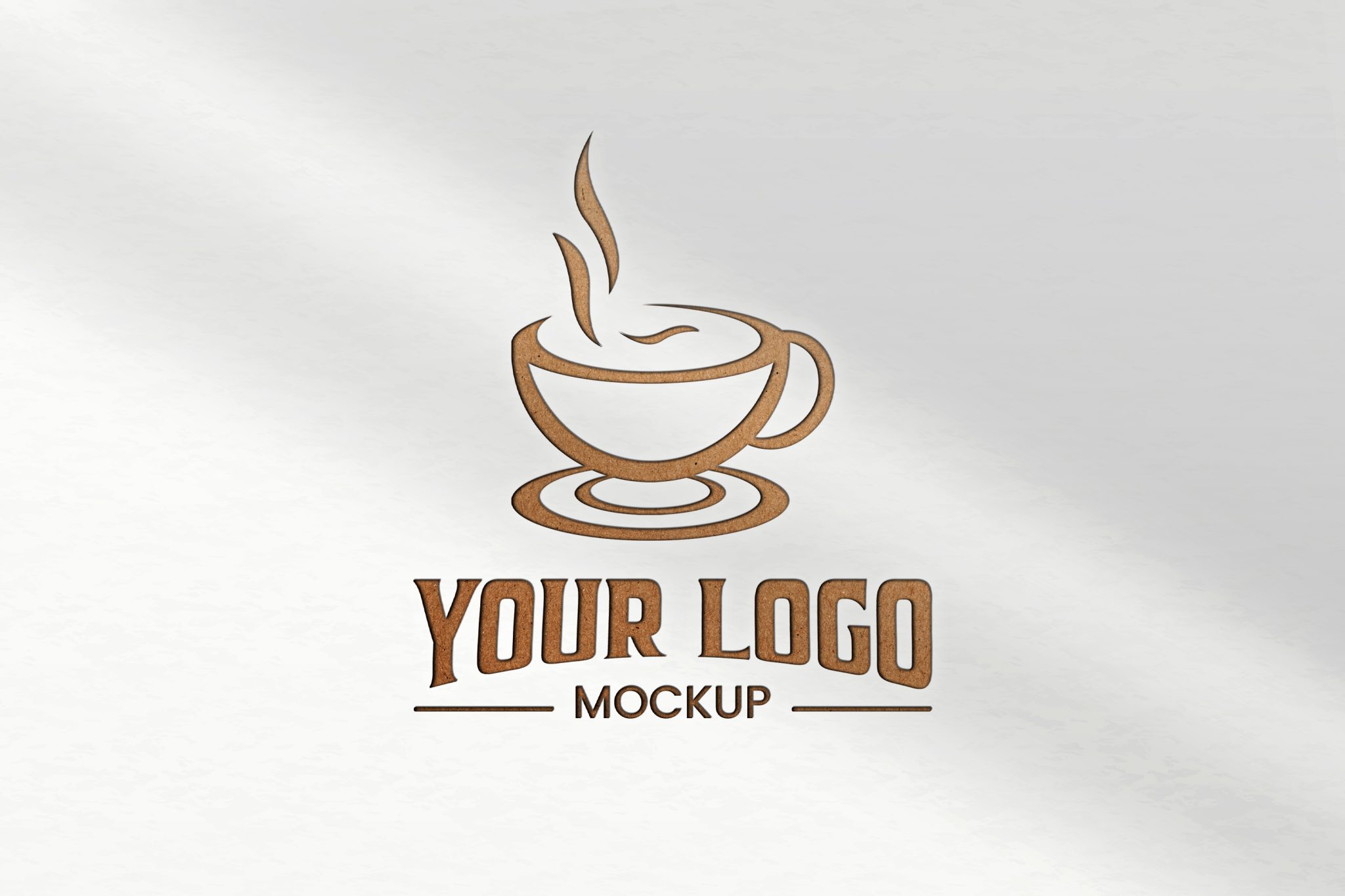Debossed text effect psd editable template craft paper texture ...