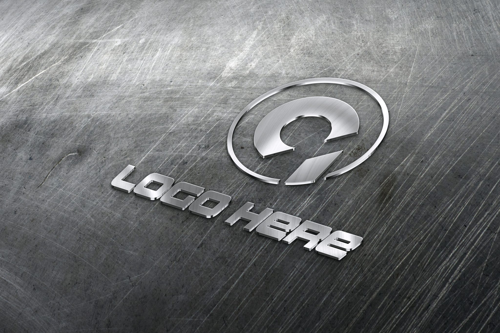 Free 3D Realistic Steel Logo Mockup – GraphicsFamily
