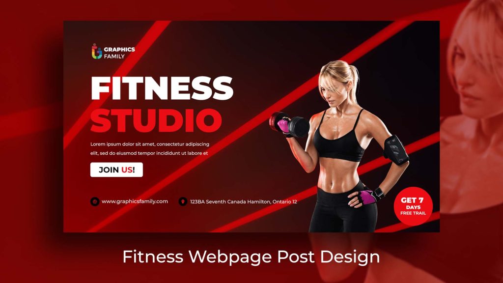 Free Personal Trainer & Fitness Banner Template Design – GraphicsFamily