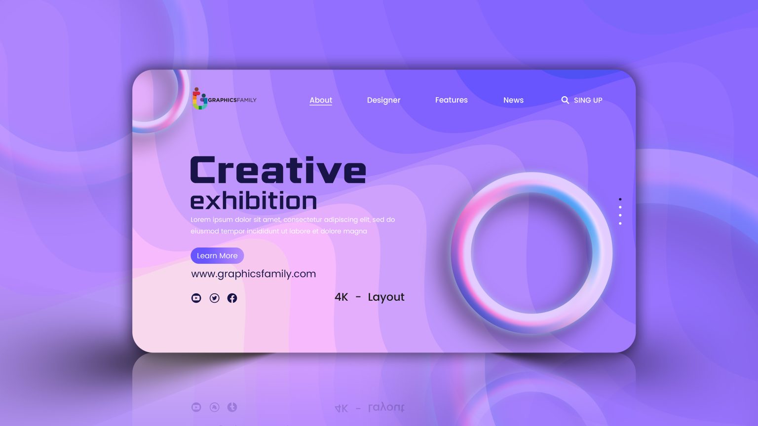 Free Powerful & Creative Landing Page Template Design – GraphicsFamily