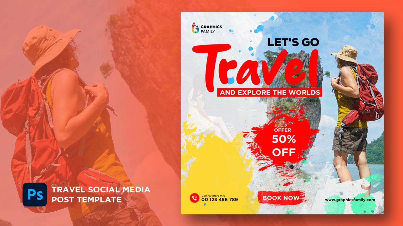 Free Travel or Tourism Social Media Banner – GraphicsFamily