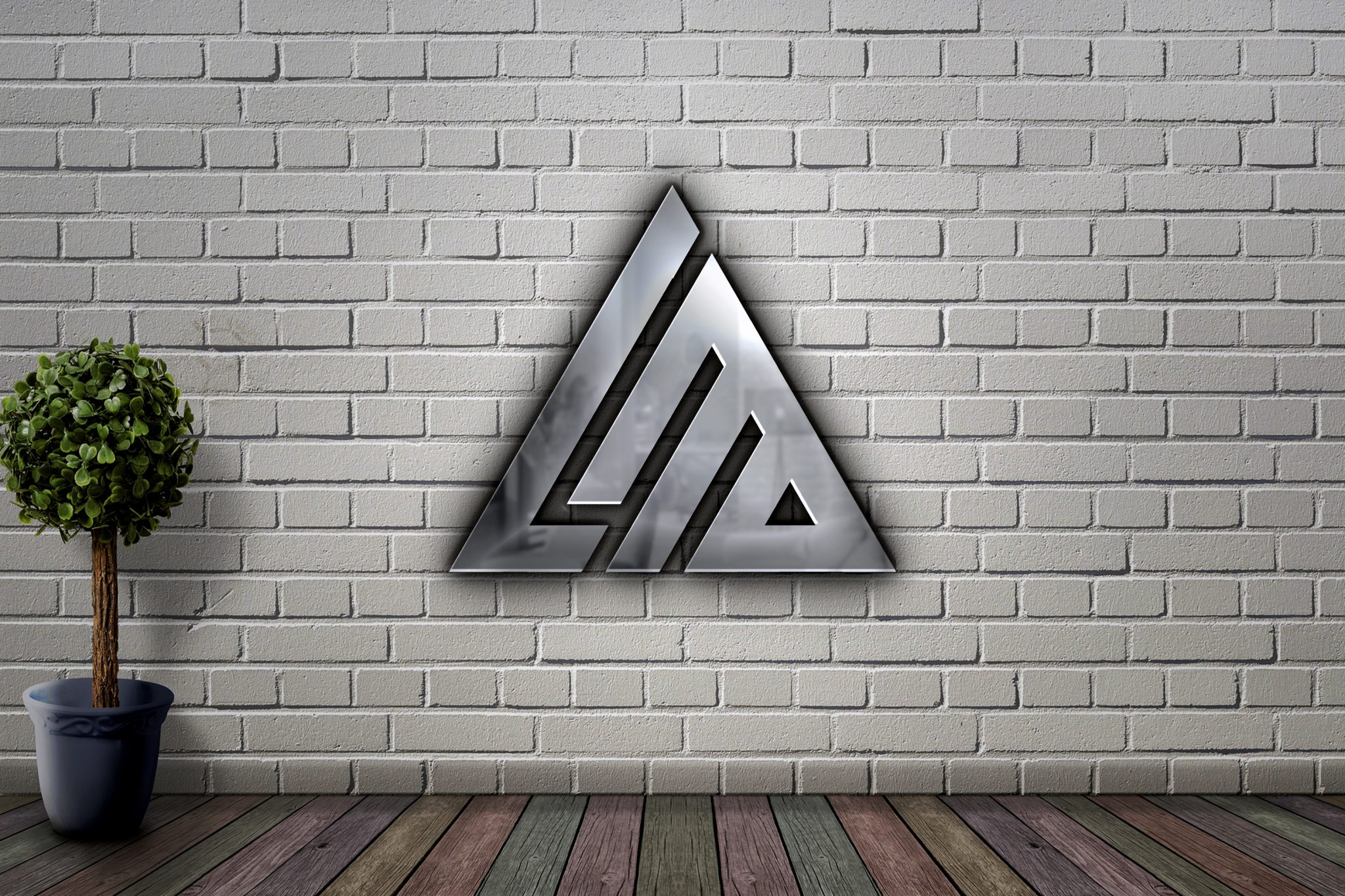 White Brick Wall Logo Mockup – GraphicsFamily