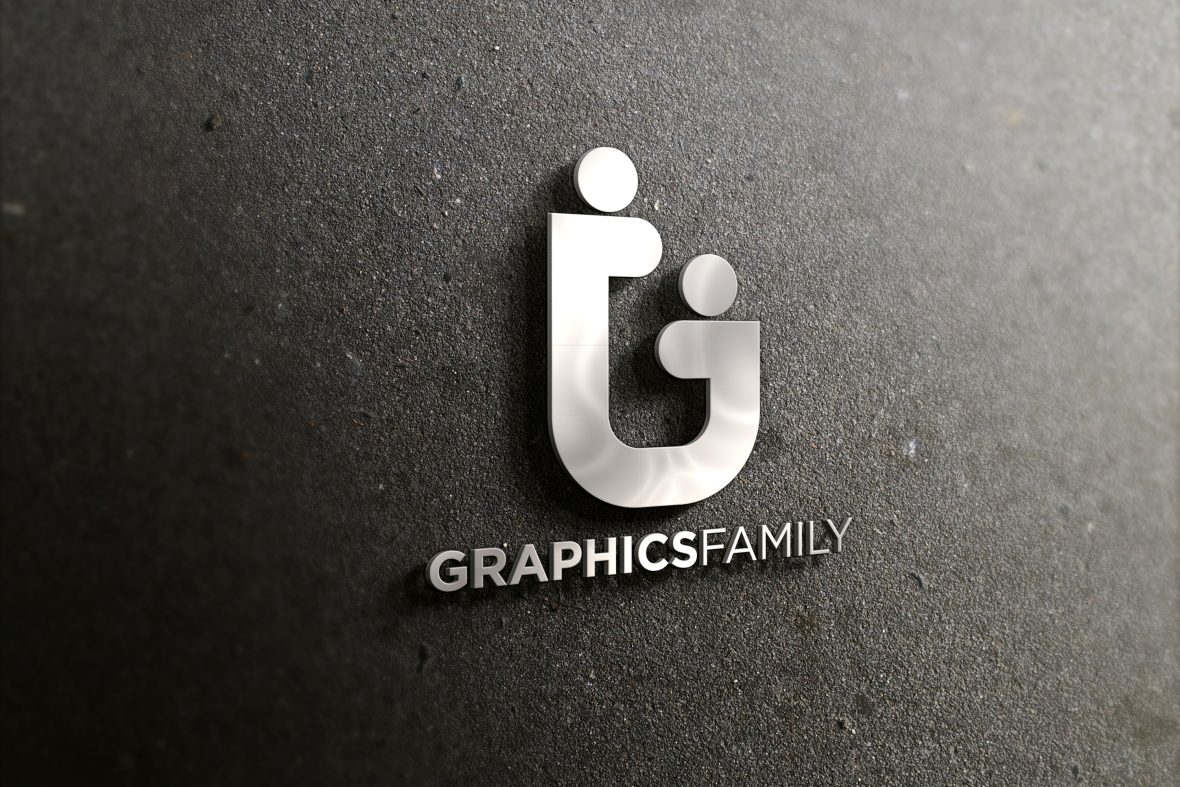 Realistic Silver 3D Mockup For Logo – GraphicsFamily