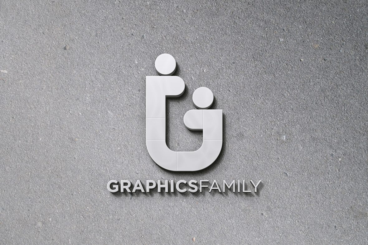 Silver 3D Logo Mockup On Plaster Wall – GraphicsFamily