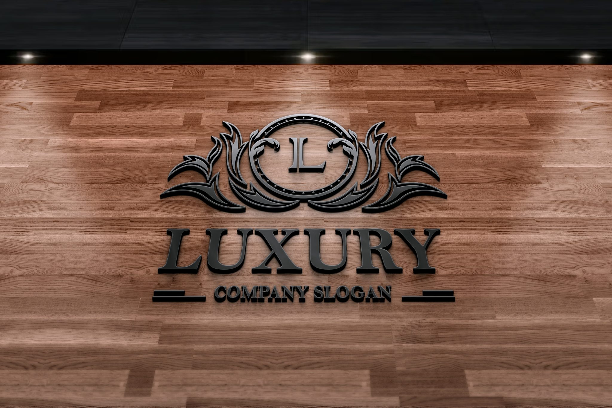 Photorealistic 3D logo mockup On Wooden Wall – GraphicsFamily