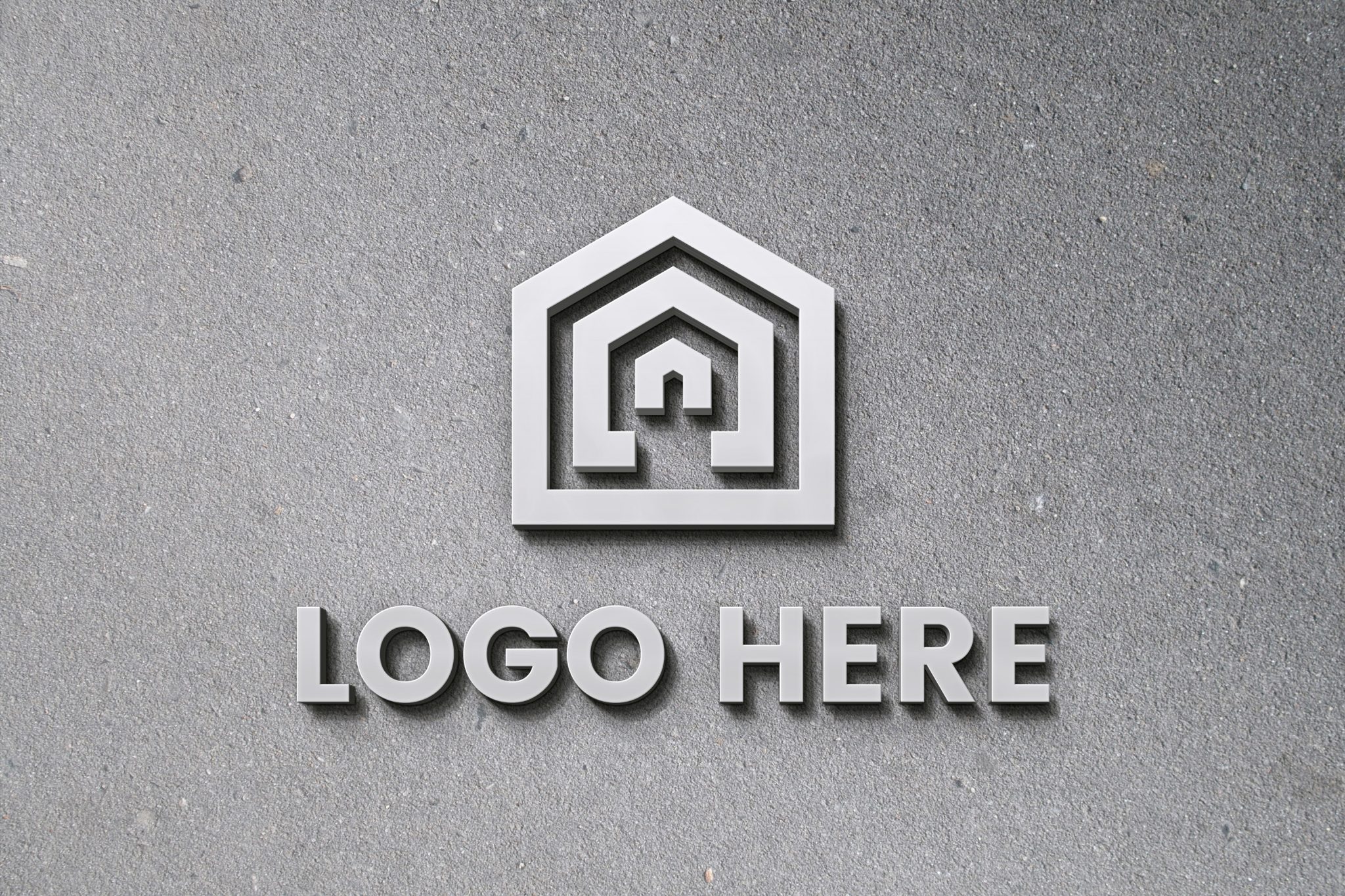 Silver 3D Logo Mockup On Plaster Wall – GraphicsFamily