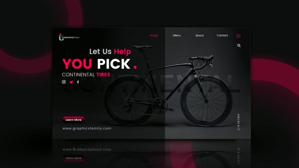 Banner for bicycle e-commerce website – GraphicsFamily