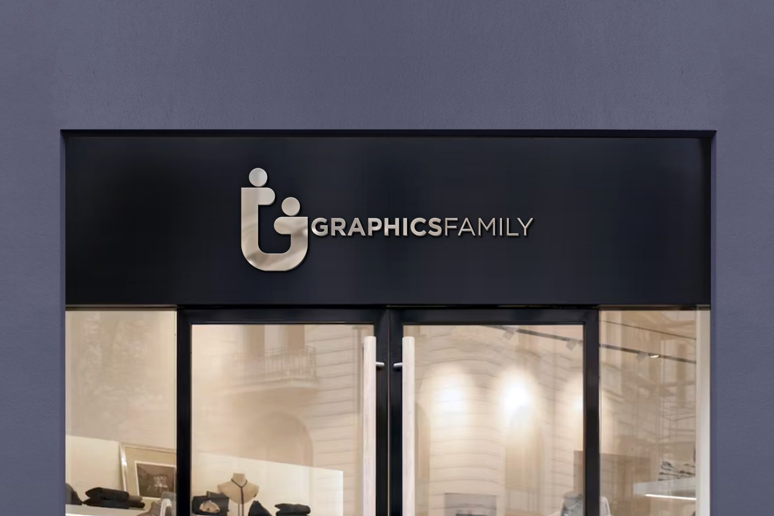 3D Logo Storefront Sign Mockup – GraphicsFamily