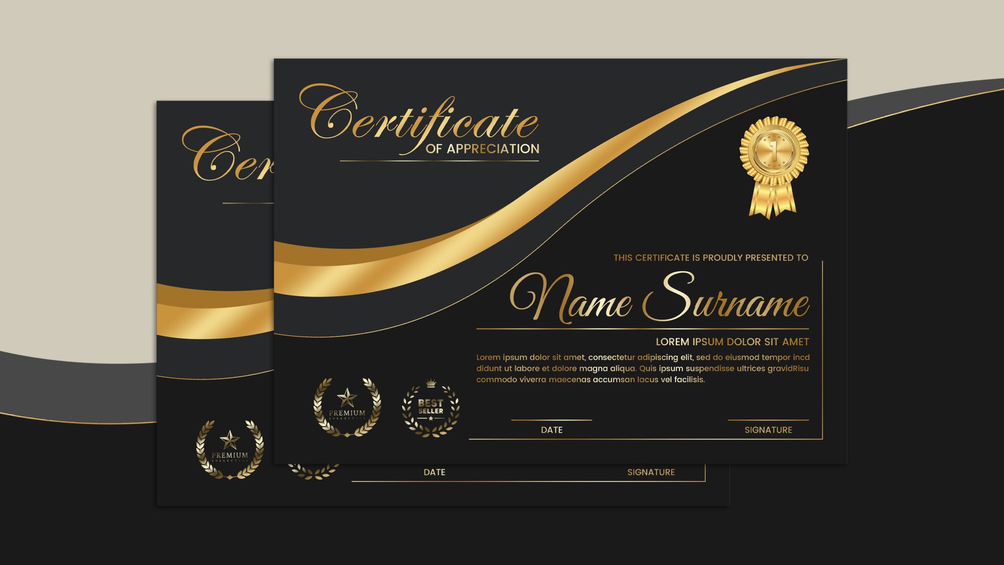 142+ Free Certificate Templates Download - GraphicsFamily
