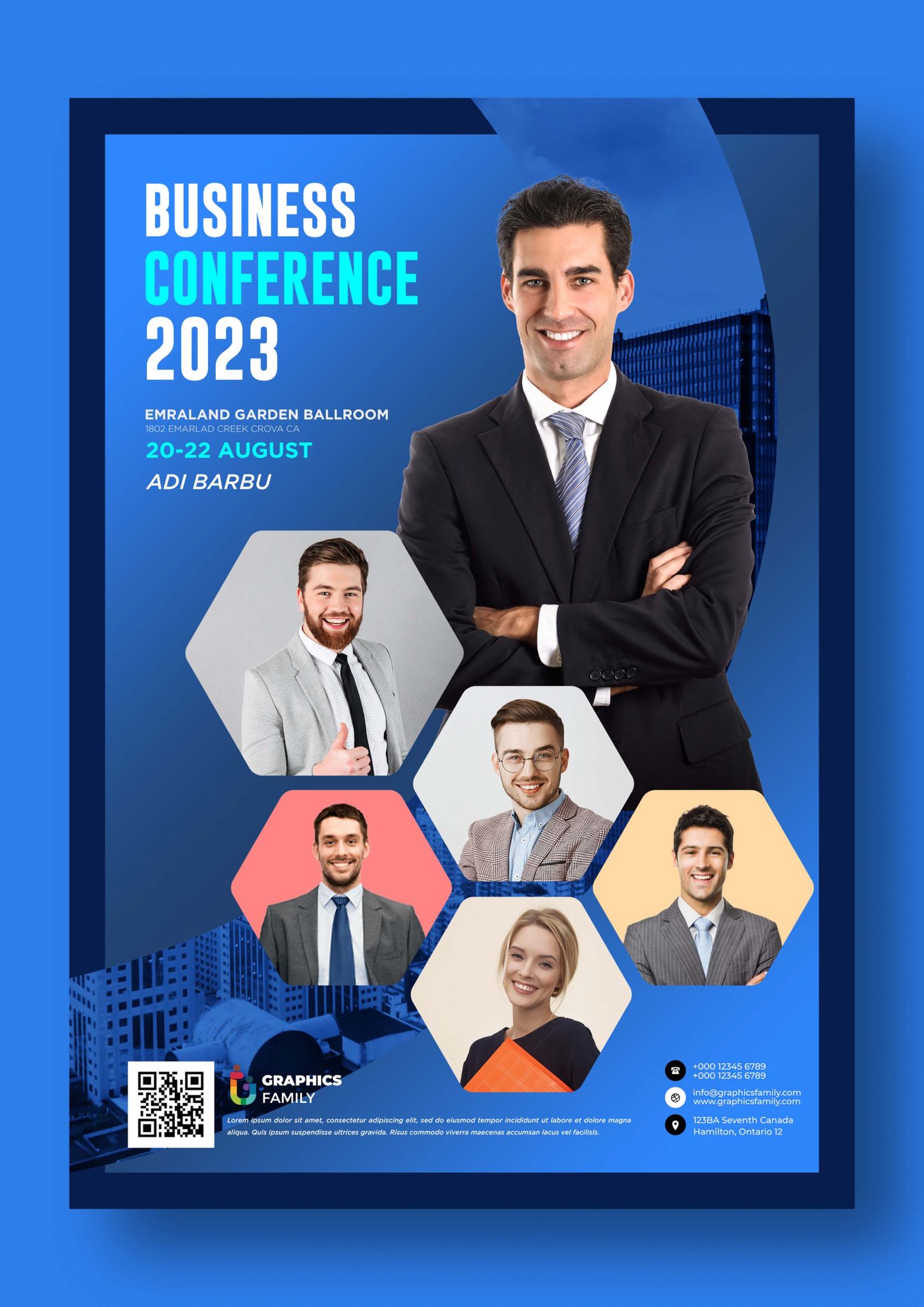 Professional Business Conference Flyer Design Template – GraphicsFamily