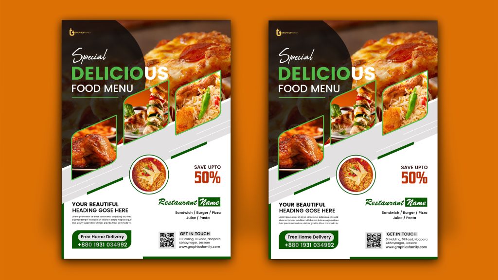 Creative Restaurant Food Flyer Design Template – GraphicsFamily