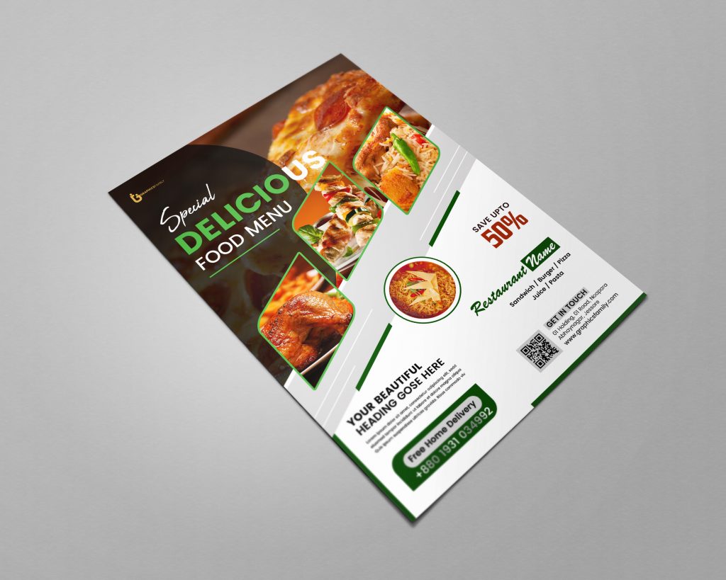 Creative Restaurant Food Flyer Design Template – GraphicsFamily