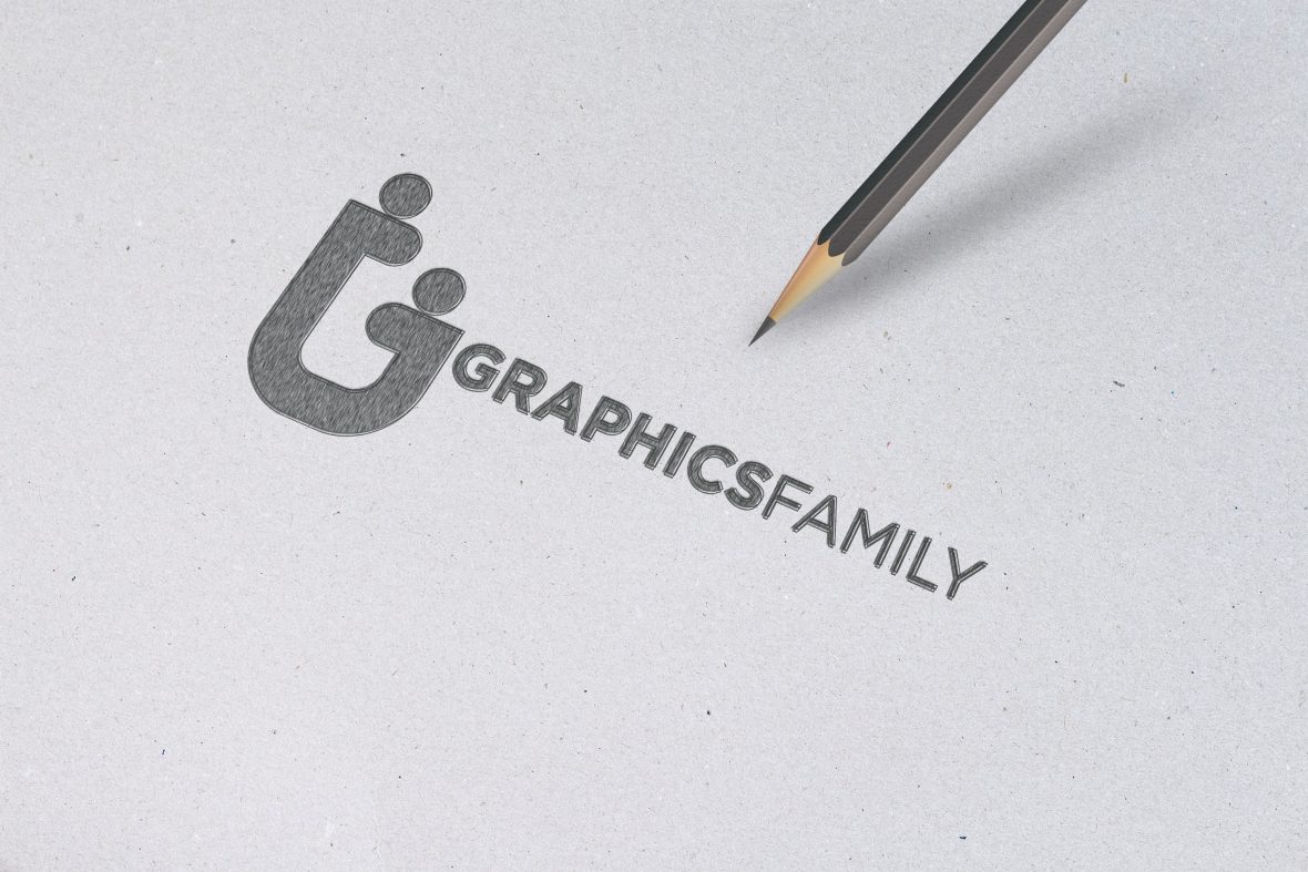 Free pencil sketch logo mockup – GraphicsFamily