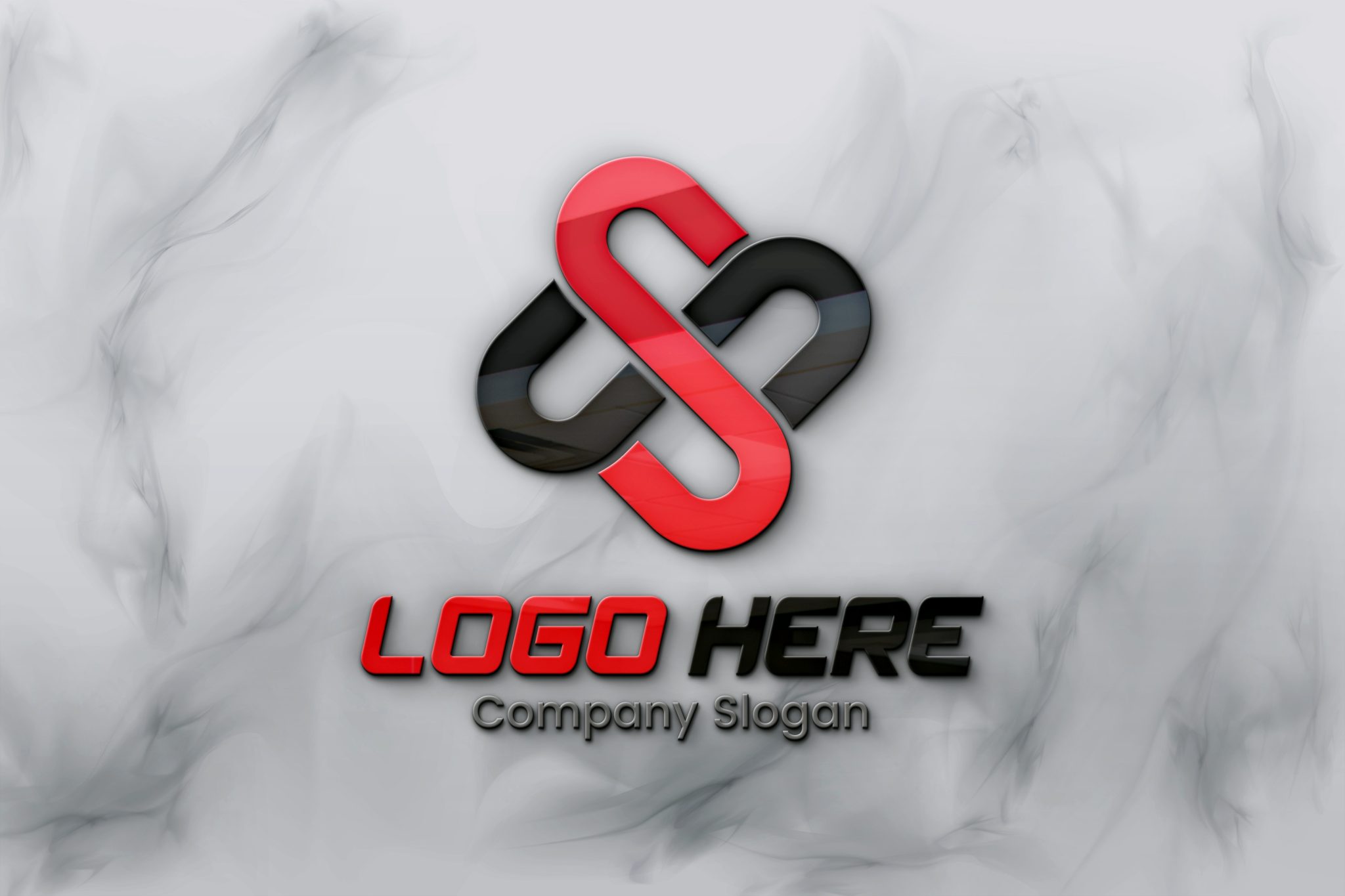 3D logo mockup on marble wall – GraphicsFamily