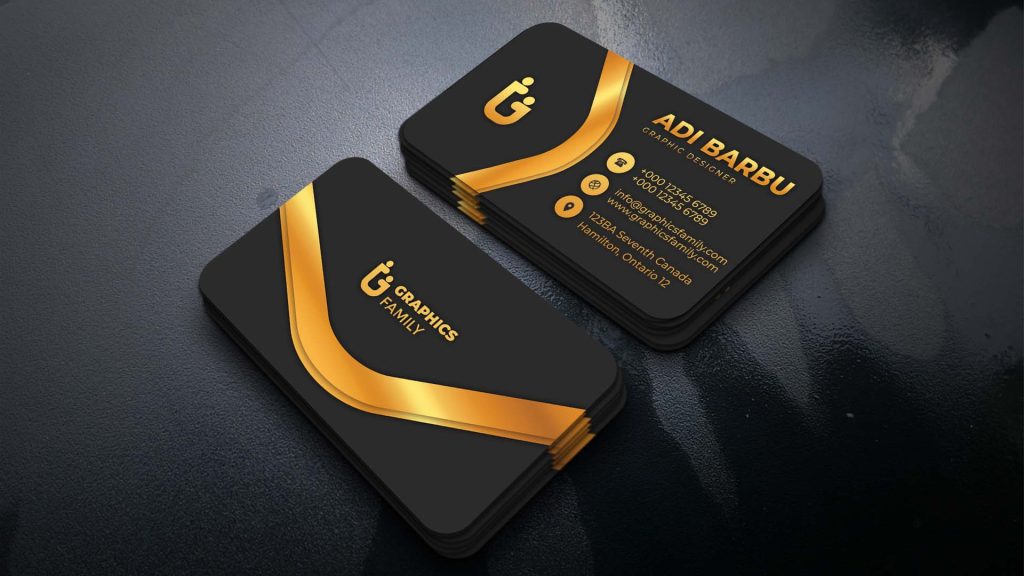Elegant Black and Gold Business Card Template – GraphicsFamily